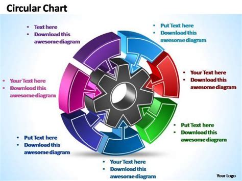 PowerPoint Template Business Interconnected Circular Chart Ppt Slides