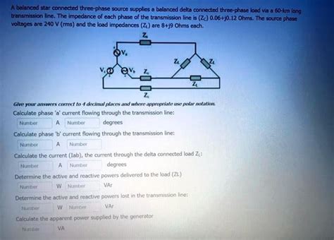 Solved A Balanced Star Connected Three Phase Source Supplies A