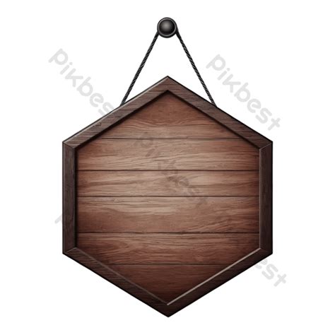 Hexagonal Shape Sign Board Brown Wooden Hanging Style PNG Images PNG Free Download Pikbest