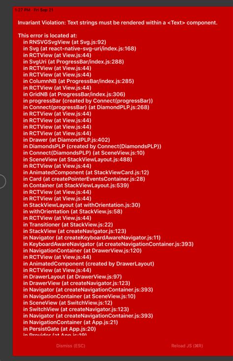 [rn 0 57 1] invariant violation text strings must be rendered within a