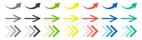 Arrow Set Icon Colored Arrow Symbols Stock Vector Illustration Of White Next 309949951