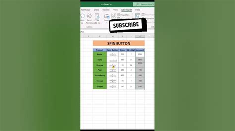 How To Add Spin Button In Excelshortsfeed Shortsvideo Shorts