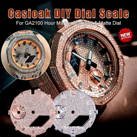 Luxury Diamond Diy Watch Mod Kit Dial Scale For Casioak Ga2100 Watch Dial For G Shock Ga2100