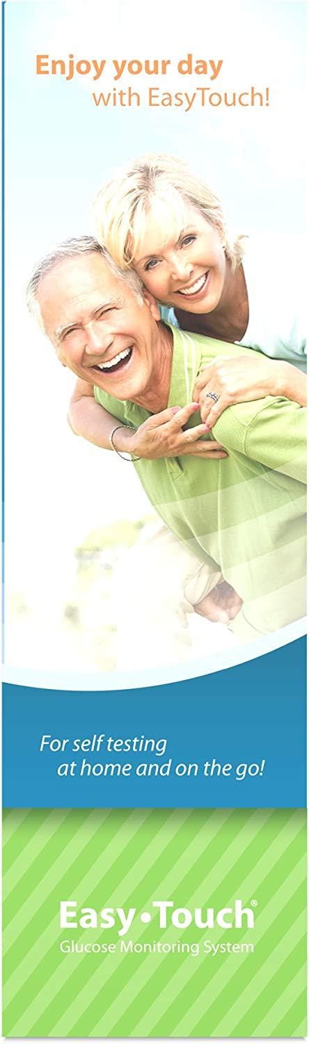 EasyTouch Glucose Monitoring System 1 Meter 10 Twist Lancets 1 Lancing Device Blue Green