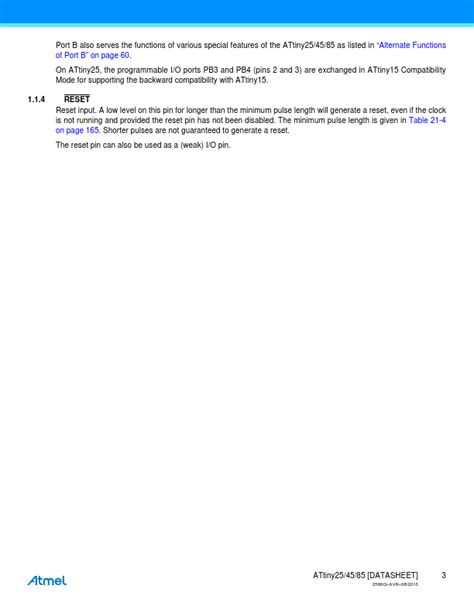 Attiny85 Datasheet Microcontroller Equivalent Atmel