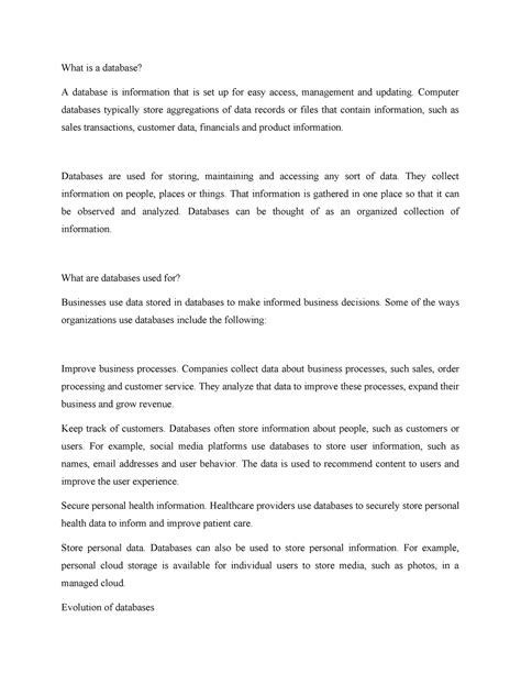 What Is A Database Crp Sem3proposal What Is A Database A Database