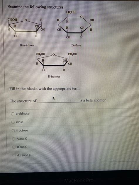 Solved Examine The Following Structures Ch Oh Choh Н H Oh Н