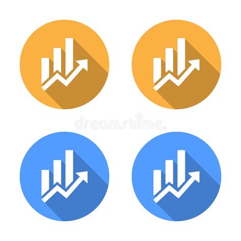 Business Chart Icon With Long Shadow Financial Graph Concept Stock Vector Illustration Of