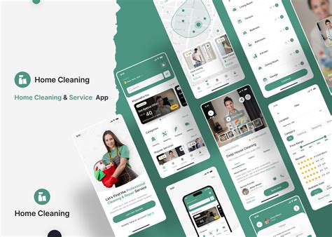 Home Cleaning App UI Kit Screens Figma Insight Lancer