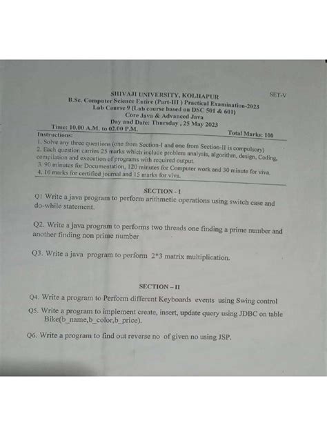 Bsc Java Practical Exam 2022 Guide Pdf Java Programming Language