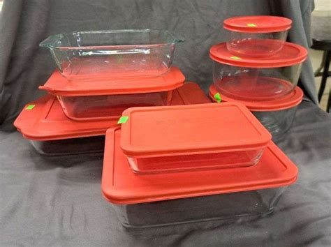 Pyrex Containers With Red Lids Various Sizes Metzger Property