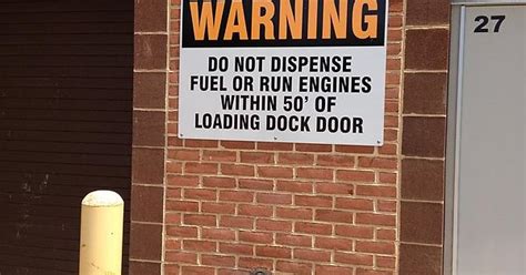 This Was At A Loading Dock For Trucks And It Said You Cant Run Your