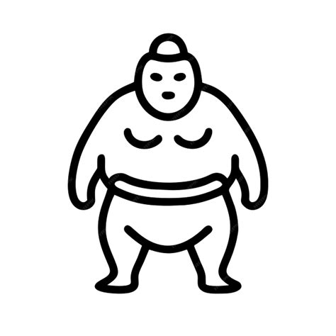 Premium Vector Sumo Wrestler Full Body Icon Outline