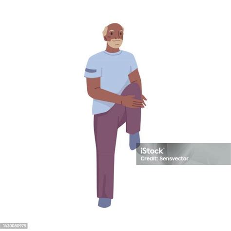 할아버지는 신체 운동을하고 다리를 스트레칭하고 건강을 유지합니다 운동복 훈련에서 고립 된 노인 플랫 만화 스타일의 벡터 운동에 대한 스톡 벡터 아트 및 기타 이미지 Istock