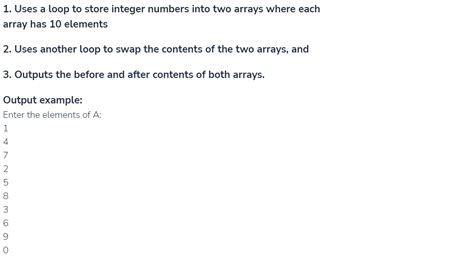 Solved Uses A Loop To Store Integer Numbers Into Two Chegg Com