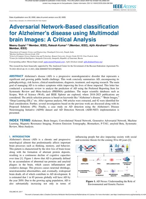 Pdf Adversarial Network Based Classification For Alzheimers Disease Using Multimodal Brain