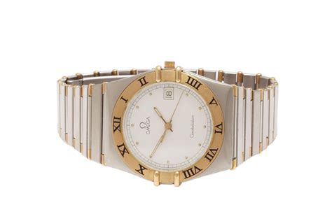 Gold And Steel Omega Constellation Quartz Wrist Watch For Sale At 1stdibs