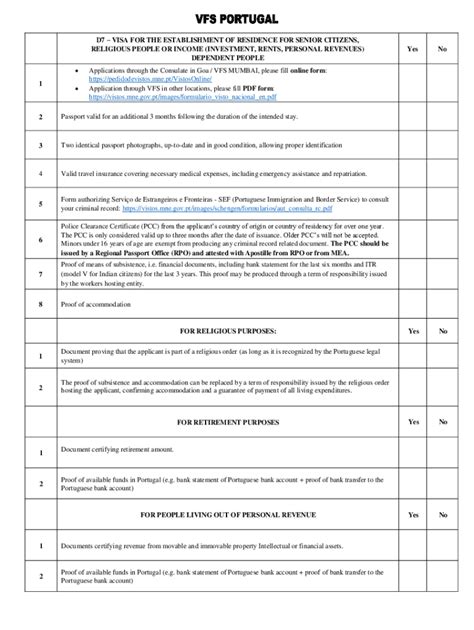 Fillable Online Portugal D7 Visa Income Requirements And Application Fax Email Print