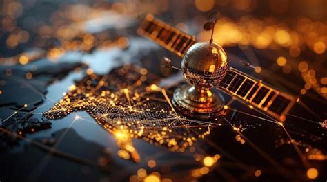 Quantum Cryptography Satellite Communication Premium Ai Generated Image