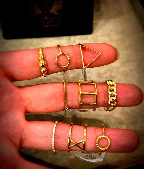 مدل انگشتر هندسی طلا و نقره مدل لاکچری مد اینستاگرام