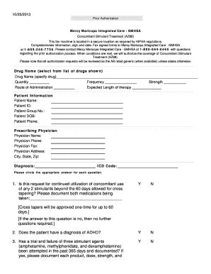Prior Authorization Criteria Form Mercy Maricopa Integrated Care